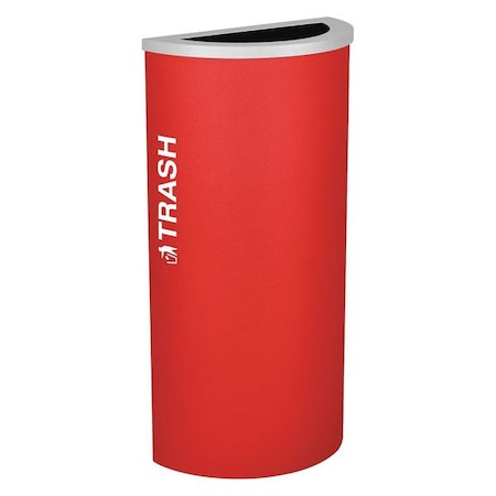 Ex-Cell Kaiser Half-Round Half Round Bin, Trash, Steel, 8 gal., Ruby ...