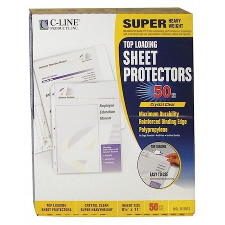 C-Line Products Page Protector, Poly, Clear, PK50 61003 | Zoro