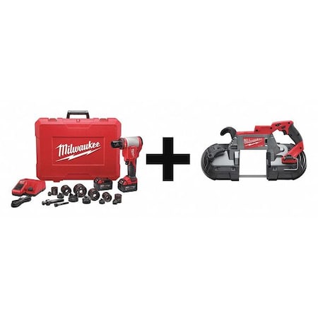 Milwaukee Tool Cordless Knockout Tool Kit, 18.0V 2676-22, 2729-20 | Zoro