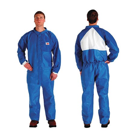 3M Disposable Coverall, L, 25 PK, Blue, SMMS Polyethylene, Zipper ...