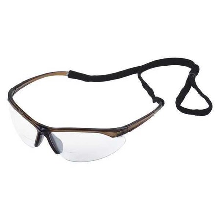 Erb Safety Safety Glasses, Grey Frm, Clr, Bifocal, 1.0, Clear Scratch ...