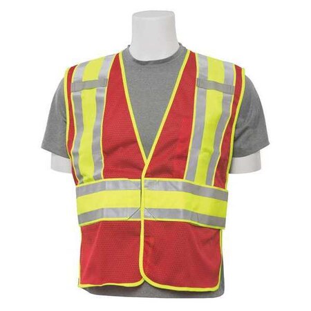 Erb Safety Public Service Vest, Expandable, Red, M/L 61731 | Zoro
