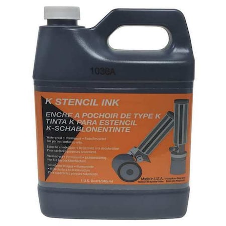 Marsh Black Stencil Ink K-BK-Q | Zoro