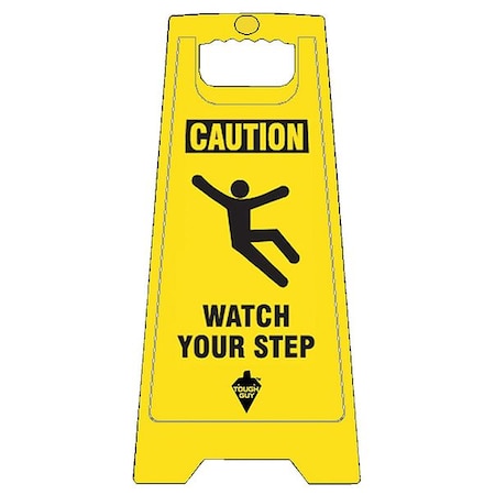 Tough Guy Floor Safety Sign, 24 in H, 11 29/36 in W, Polypropylene ...