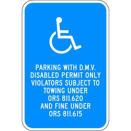Lyle ADA Handicapped Parking Sign, 18" x 12, HC-OR01-12HA HC-OR01-12HA ...