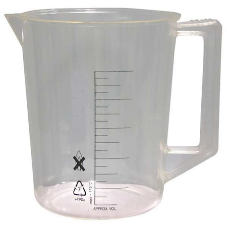 Lab Safety Supply Beaker, Handle, 2000mL, 96 Oz, Polyethylene 6FAH0 | Zoro