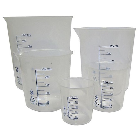 Lab Safety Supply Beaker Starter Kit, Polypropylene 6FAF5 | Zoro