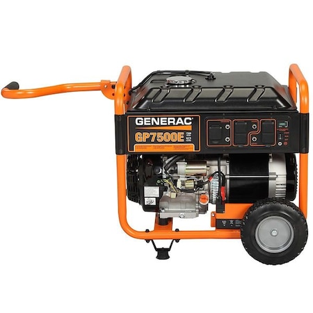 Generac Portable Generator, Gasoline, 7,500 W Rated, 9,375 W Surge ...