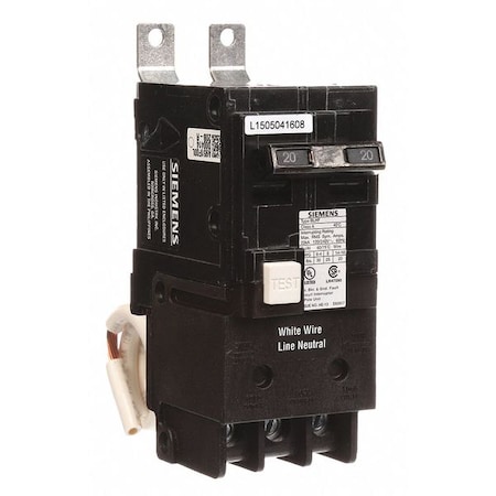 SIEMENS 20, 2 pole Bolt On Circuit Breaker, BF, 120/240V AC, - BF220H
