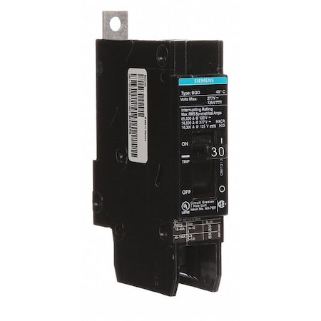 Siemens Miniature Circuit Breaker, 30 A, 277V AC, 1 Pole, Bolt On ...