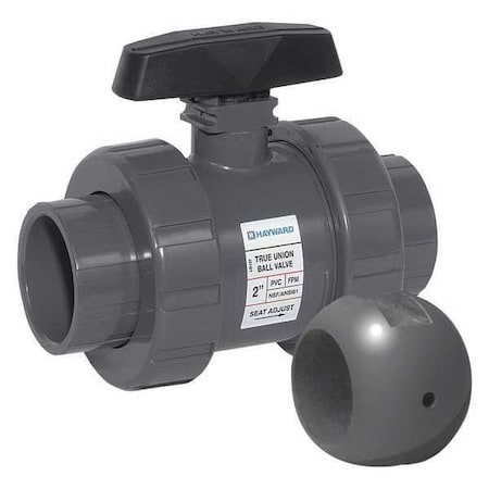 Hayward Flow Control Ball Valve, True Union, Z-Ball, 2", PVC/FPM, Full ...