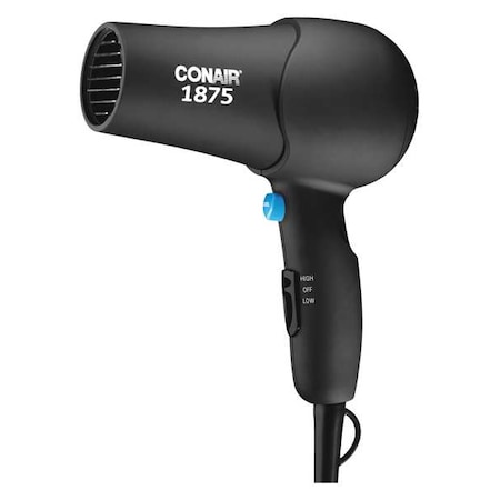 Conair Hairdryer, Hand, Black, 1875 W, Soft Surface 152B | Zoro