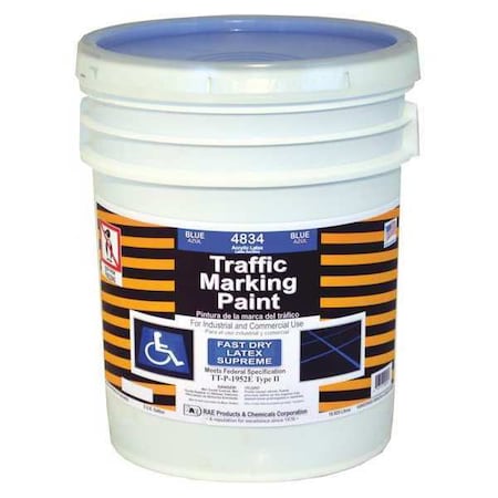 Rae Traffic Zone Marking Paint, 5 gal., Handicap Blue, Latex Acrylic ...
