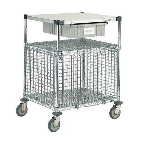 Metro Corrosion-Resistant Wire Security Cart with Solid Top Shelf 600 ...