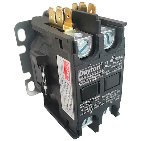 Dayton Definite Purpose Magnetic Contactor, 24V AC, 2 P, Non-Reversing ...