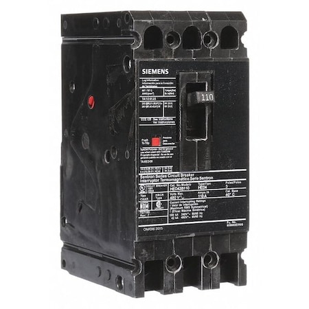 SIEMENS 110A, 3 pole Molded Case Circuit Breaker, HED4, 480V AC ...