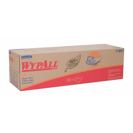 Wypall Pop Up Box, 120 Wipes, 16-1/2" x 9-1/4" 11801 | Zoro