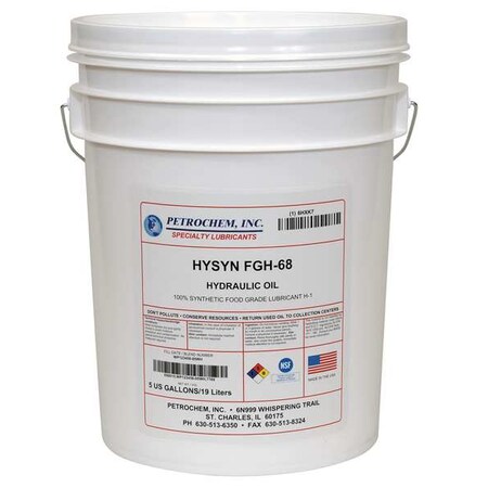 Petrochem 5 gal Pail, Hydraulic Oil, 68 ISO Viscosity, 20W SAE HYSN FGH ...