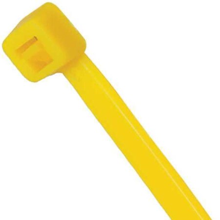 Power First Cable Tie, 4 in L, 7/8 in Max Bundle Dia., Yellow, Nylon 6/ ...