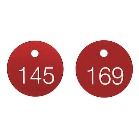Accuform Engraved Numbered Tags, Plastic, 1 1/8 in H x 1 1/8 in W, 1 1/ ...