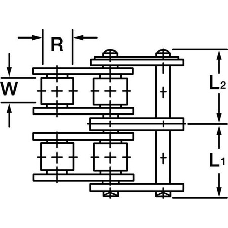 Tsubaki Roller Chain, Riveted, 80-2 ANSI, 10 ft. 80-2RIV | Zoro