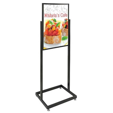 Zoro Select Sign Holder, Pedestal, 22x28, Alum, Black UVE58113-black | Zoro