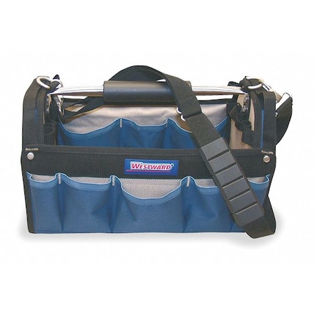 Westward Tool Bag, Khaki/Blue, 600 Denier Polyester, 11 Pockets 6NE78 ...
