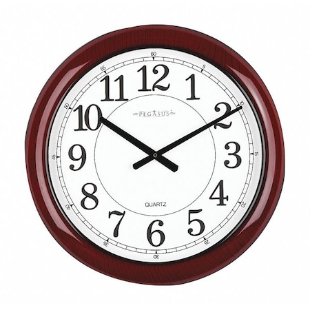 Zoro Select 24" Analog Quartz Wall Clock, Burgundy 6NN68 | Zoro