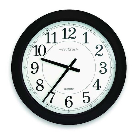 Zoro Select 24" Analog Quartz Wall Clock, Black 6NN67 | Zoro