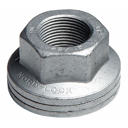 Nord-Lock Wheel Nut, Steel, M22, PK20 1631 | Zoro