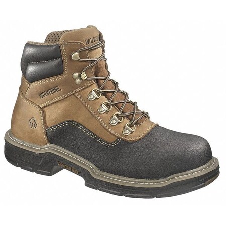 Wolverine Work Boots, Pln, Mens, 11-1/2, Brn/Blk, PR W02254 115M | Zoro