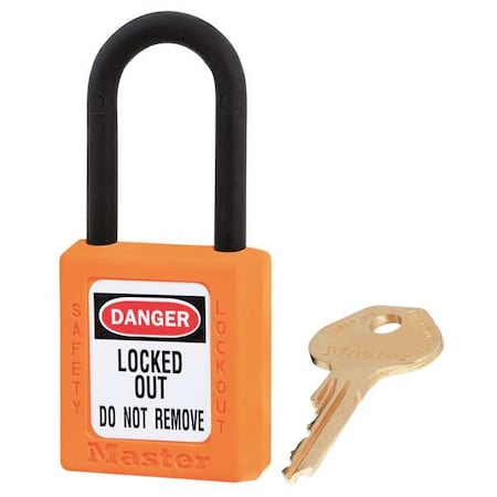 Master Lock Lockout Padlock, Keyed Alike, Thermoplastic, Orange, 1 1/2 ...