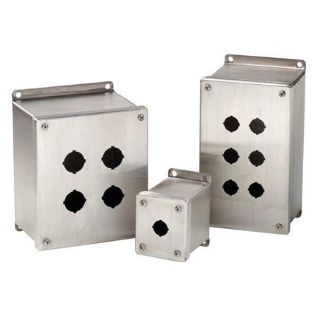 Rittal Pushbutton Enclosure, 7.30 in. H3 Holes PB03225M14 | Zoro