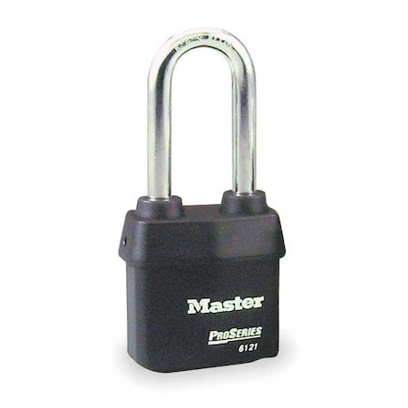 Master Lock Padlock, Keyed Alike, Long Shackle, Rectangular Steel Body ...