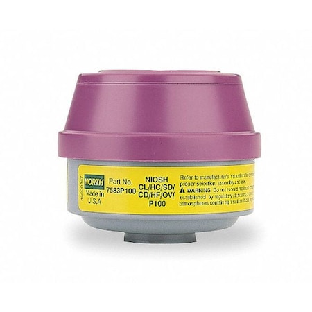 Honeywell North Combination Cartridge, MV, CL, P100, Olive/Magenta, 2 ...