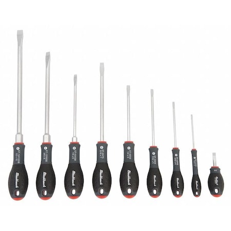 Blackhawk By Proto Screwdriver Set, Slotted, 1/8 to 5/16, 9 Pc ST-9S | Zoro