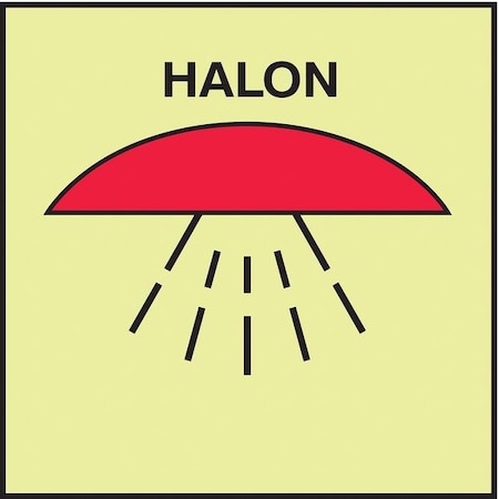 Accuform Fire Halon Sign, 6X6", Halon, ENG, SURF, Sign Background Color ...