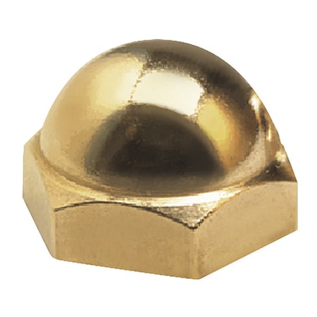 Zoro Select Extra Low Crown Cap Nut, 3/4"-16, Brass, Plain, 7/8 in H ...