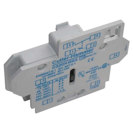 Eaton Cutler-Hammer Auxiliary Contacts, 1NO-1NC, Size00-2 C320KGS3 | Zoro