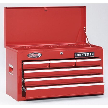 Craftsman Heavy-Duty Top chest, 6 Drawer, Red/Black, Steel, 26" W x 12 ...