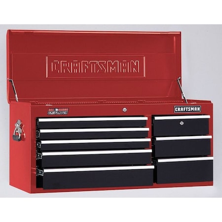Craftsman Premium Heavy-Duty GRIPLATCH Top chest, 8 Drawer, Red/Black ...