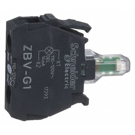 Schneider Electric Lamp Module With Bulb 22 mm, White ZBVG1 | Zoro