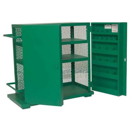 Greenlee Mesh Back Storage Cabinet, Green, 48 in W x 28 in D x 52 in H ...