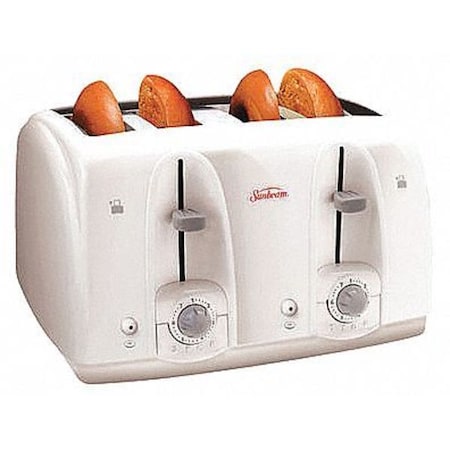Sunbeam Toaster, 4-Slice, White 3823-100 | Zoro