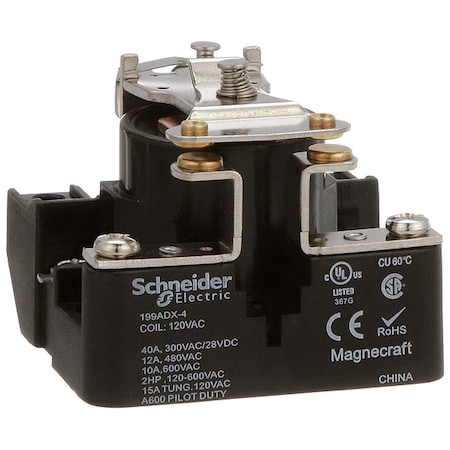 Schneider Electric Open Power Relay, Surface Mounted, SPST-NO, 120V AC ...