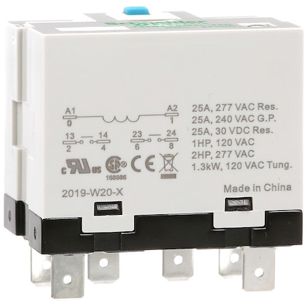Schneider Electric Enclosed Power Relay, 6 Pin, 24VDC, DPST-NO ...
