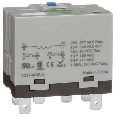 Schneider Electric Socket, Enclosed Power Relay, Square, 25 A, 6, Quick ...
