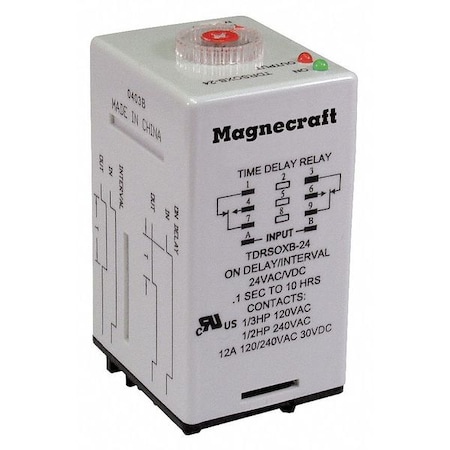 Schneider Electric Time Delay Relay, 120VAC, 12A, DPDT TDRSOXB-120V | Zoro
