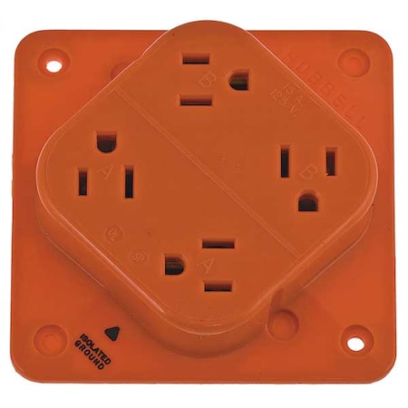 Hubbell IG415 15A Quad Receptacle 125VAC 5-15R OR | Zoro.com