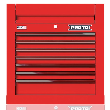 Proto Velocity Top Chest, 7 Drawer, Red, Steel, 27 in W x 22-1/2 in D x ...